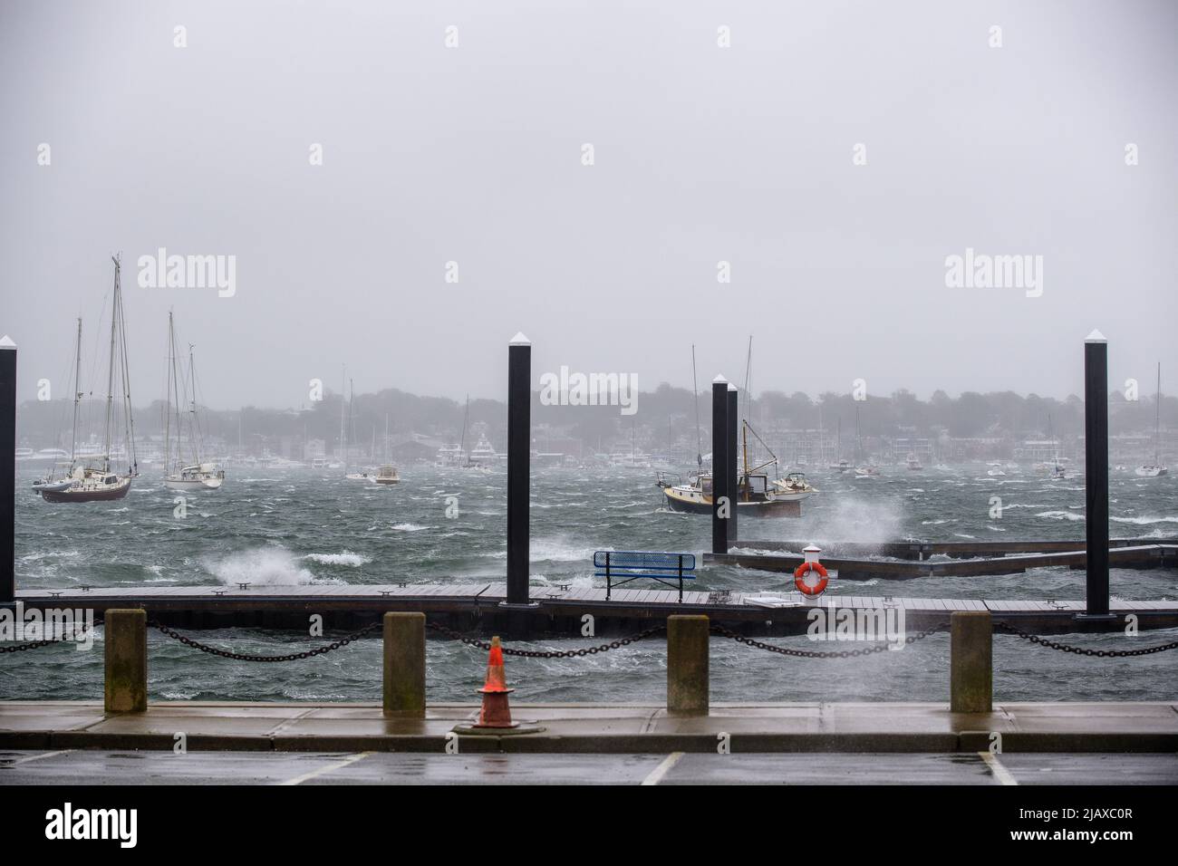 Stock photos of Tropical Storm Henri from 2021 hitting Newport, Rhode ...