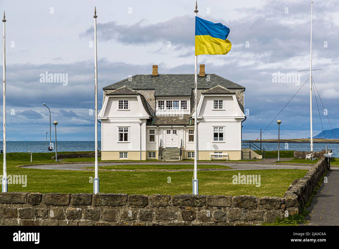 Höfði House in Reykjavik, Iceland. Built in 1909, the home of Icelandic ...