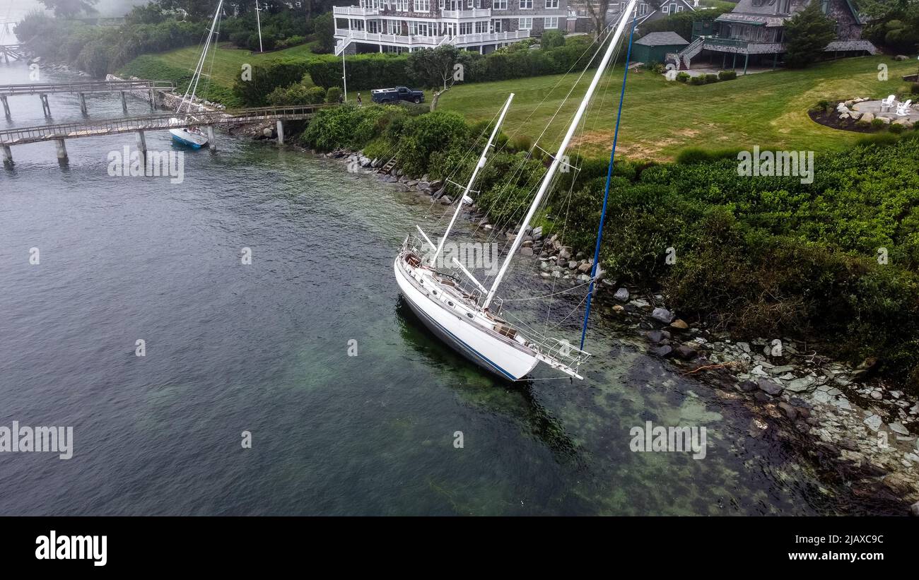 Stock photos of Tropical Storm Henri from 2021 hitting Jamestown, Rhode ...