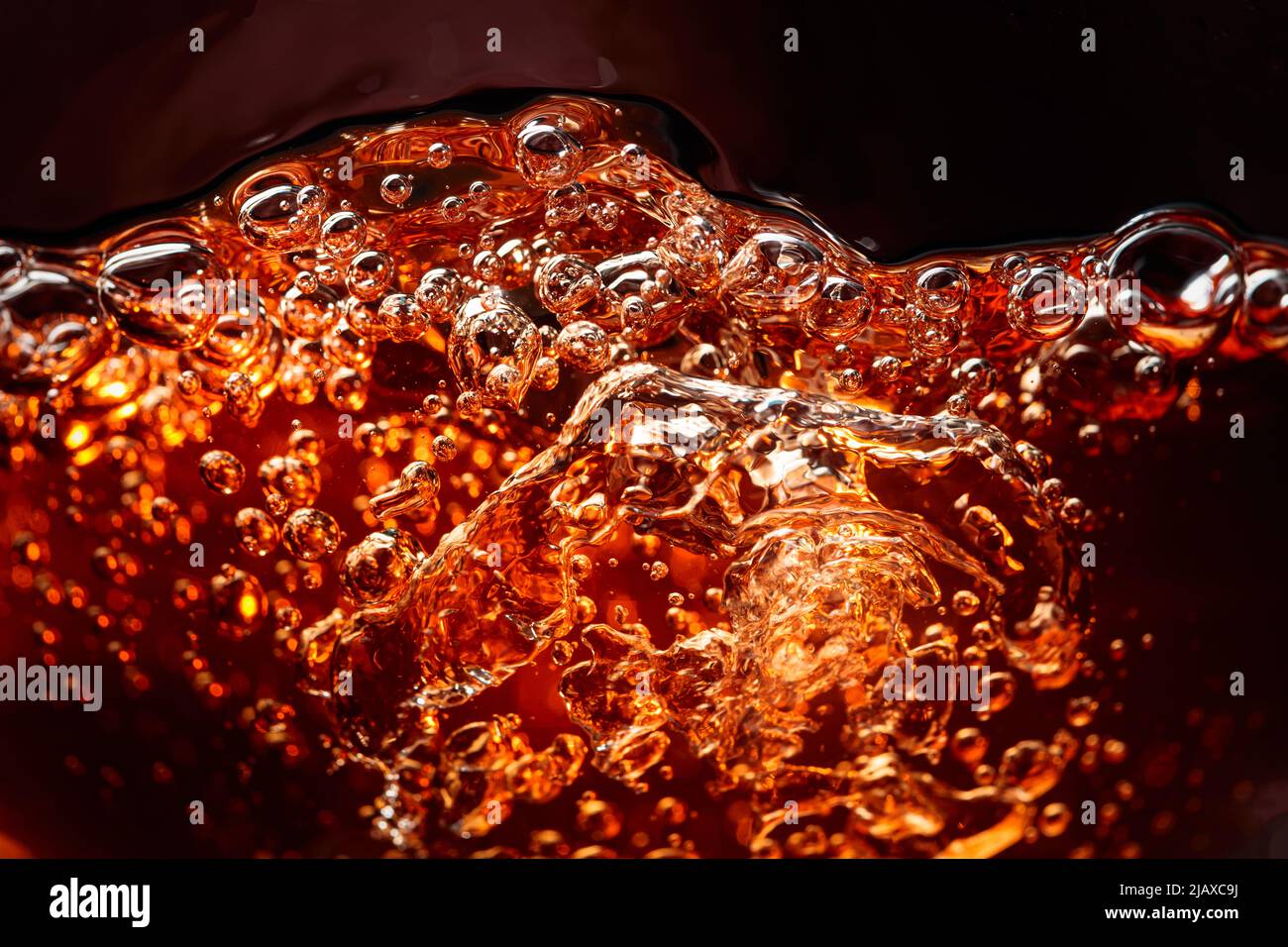 Texture of cooling summer's drink with bubbles. Macro shot Stock Photo ...