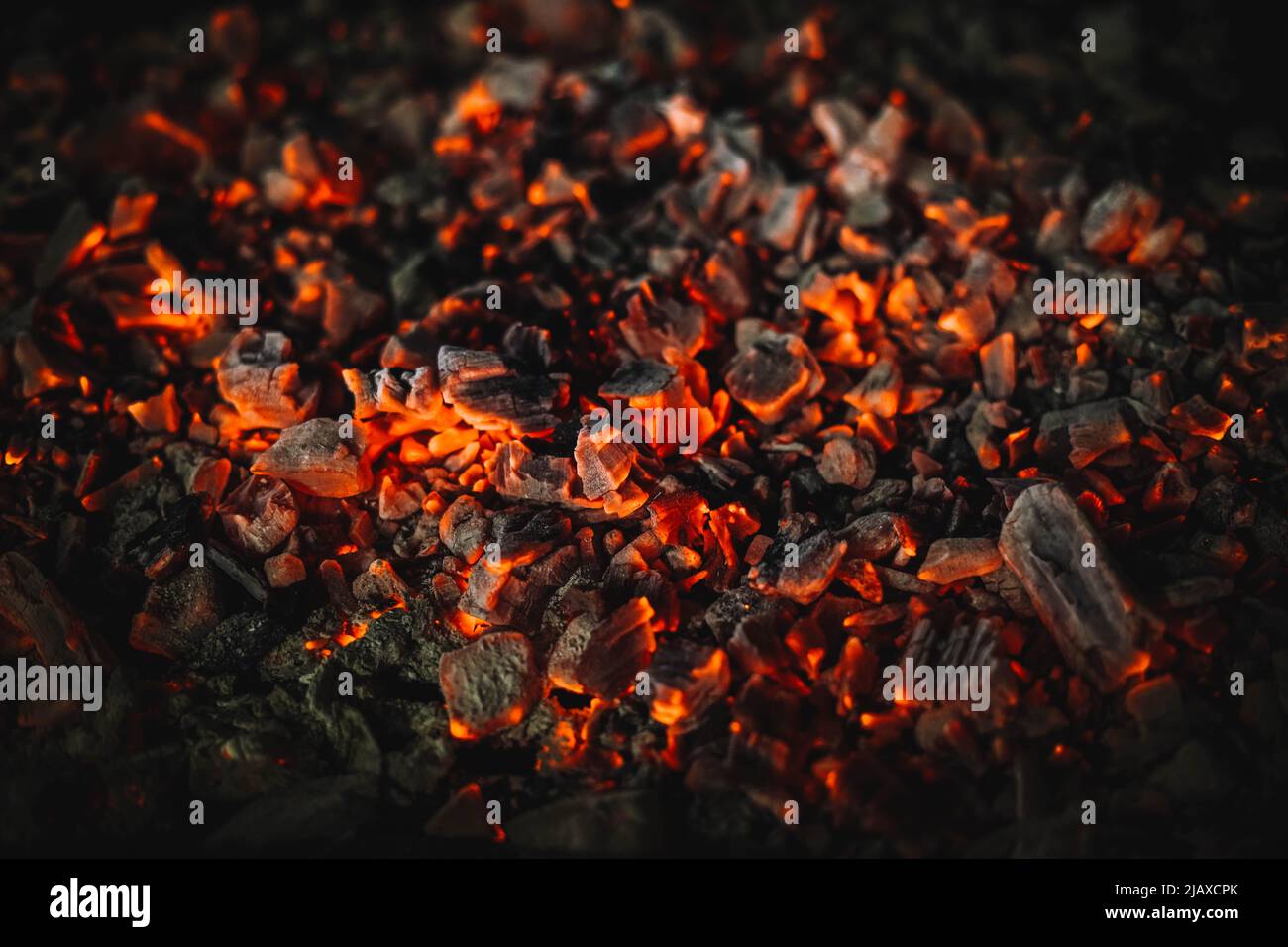 Image of burning coals in a restaurant grill Stock Photo - Alamy