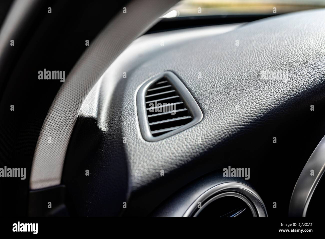 The interior of a modern passenger car with a visible rectangular ...