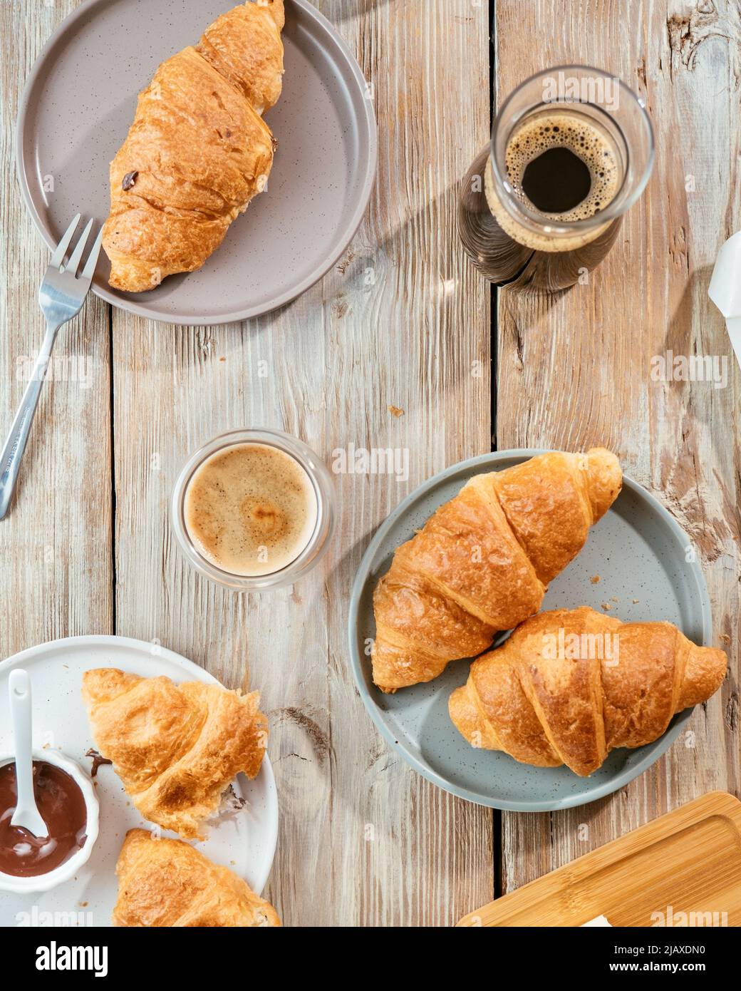 Breakfast homemade croissants coffee hi-res stock photography and ...
