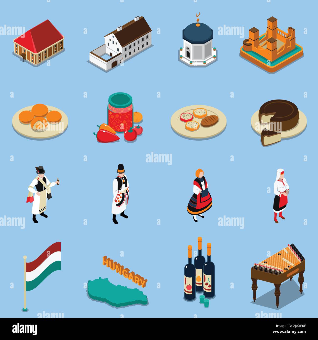 Hungarian food and drink Stock Vector Images - Alamy