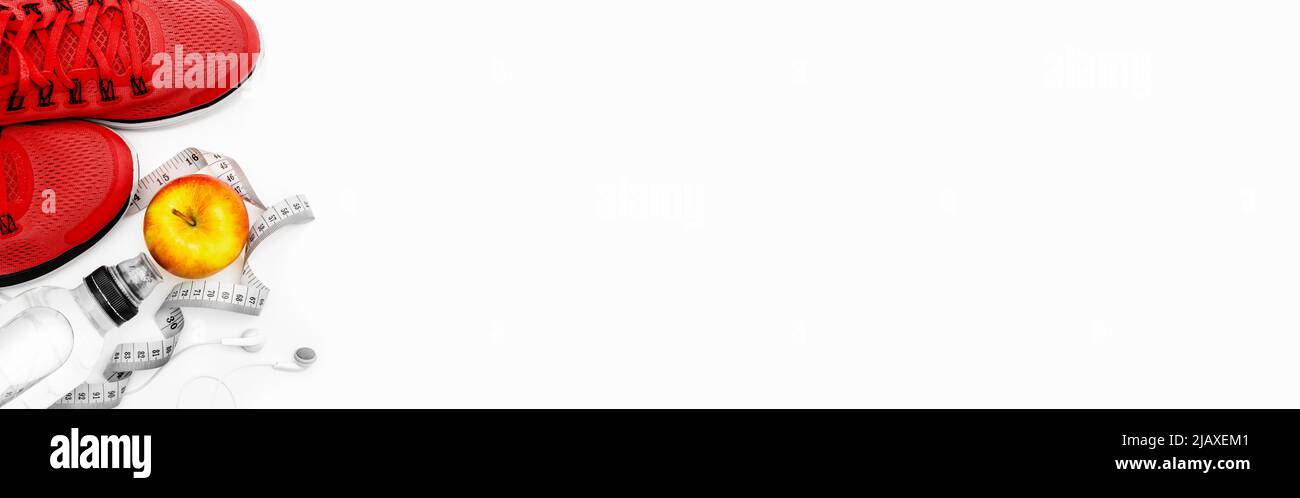 Sport composition with shoes isolated on white background Stock Photo ...