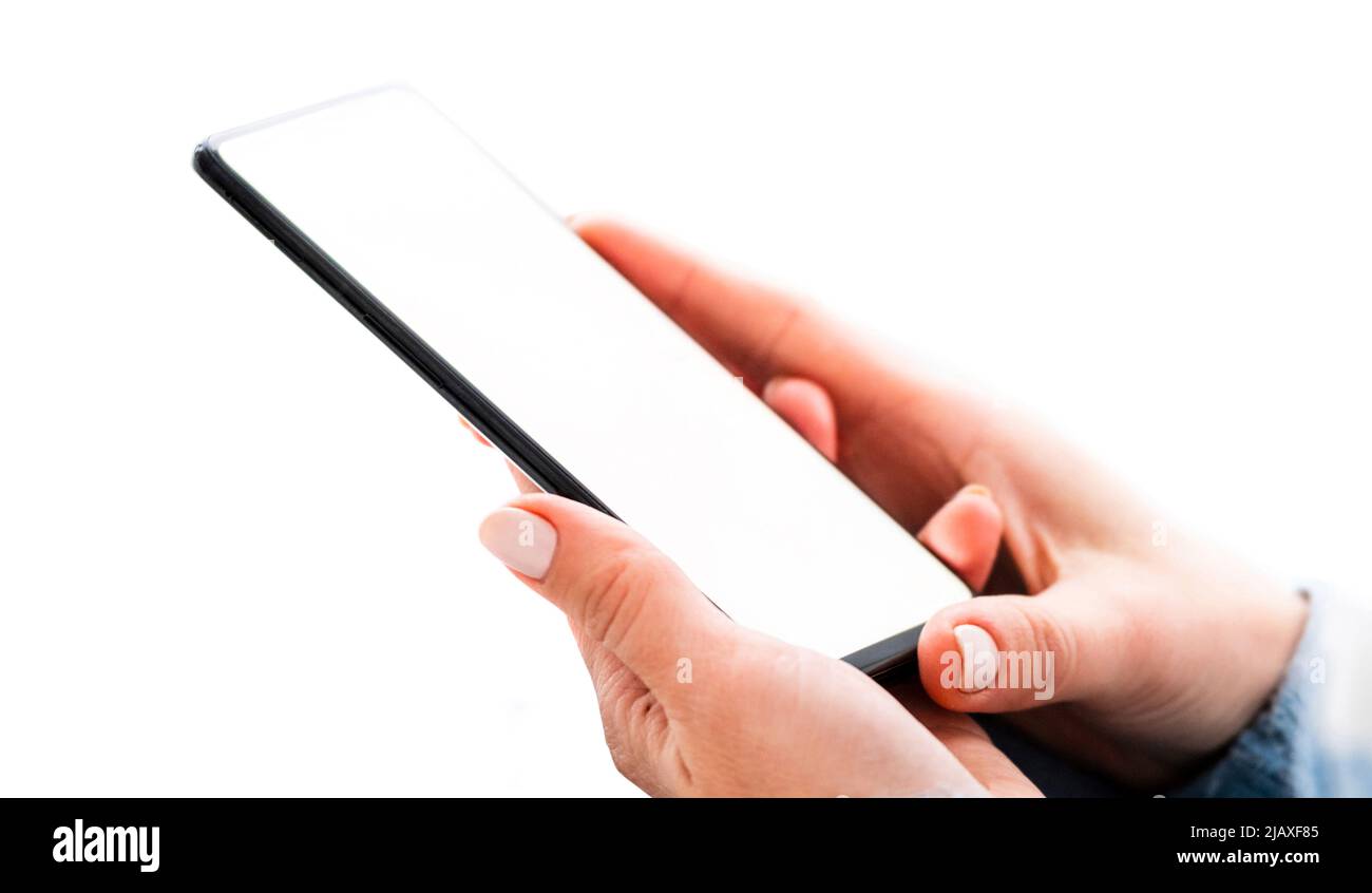 Phone with active screen Stock Photo - Alamy