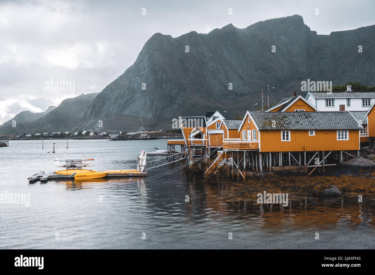 The Reinefjord is located on the Moskenes Island of the Lofoten, a ...