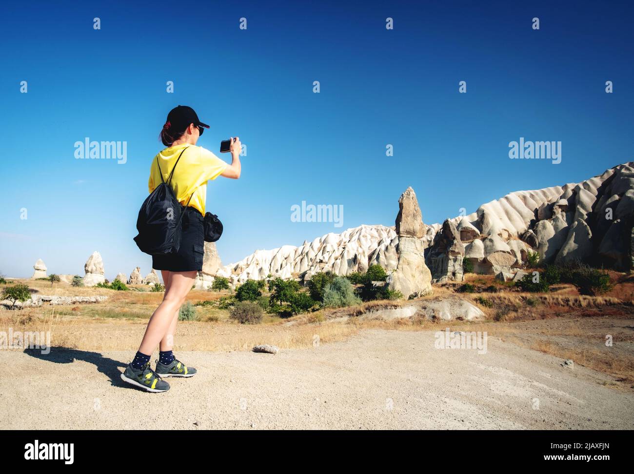 Tourist taking pictures of mountains in Turkey Stock Photo - Alamy