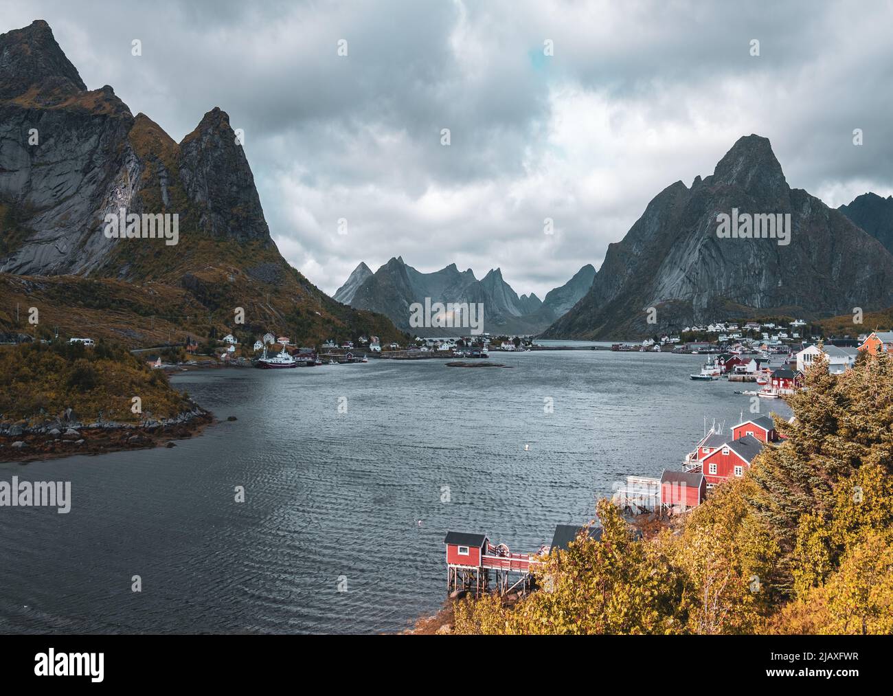 The Reinefjord is located on the Moskenes Island of the Lofoten, a ...