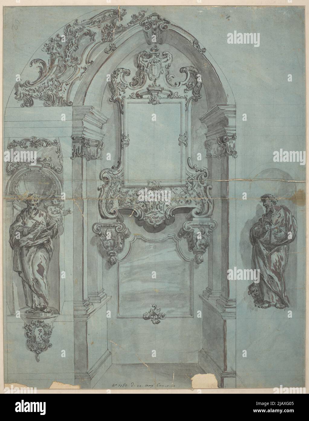 Rococo architectural decoration (reverse) fragment of the Rococo ...