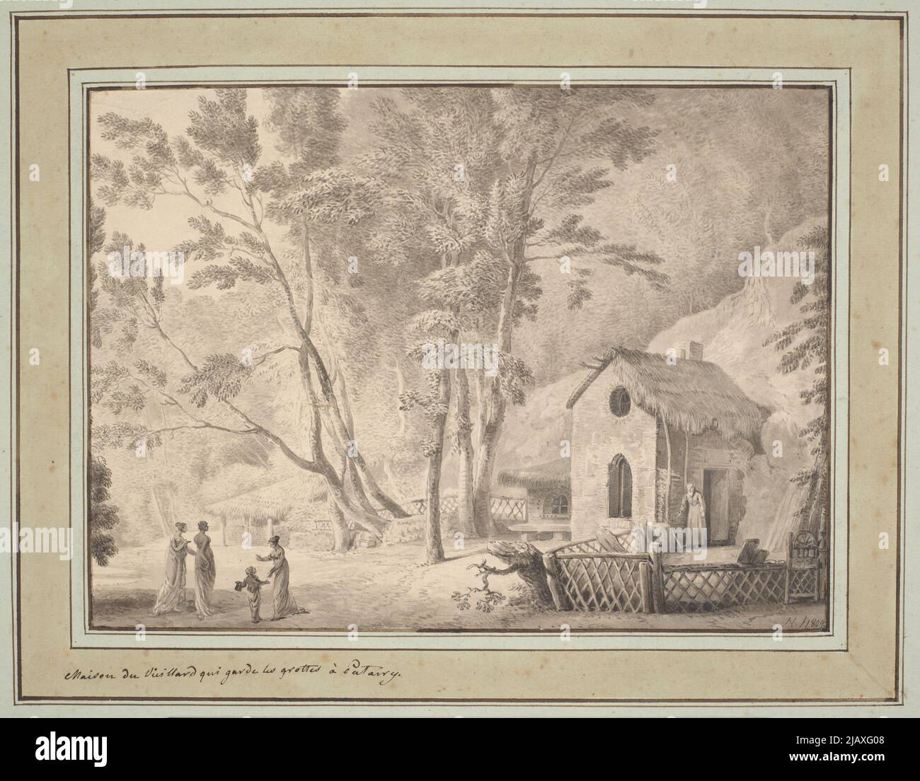 Puławy, entrance to the cave with a panther sculpture / hermit house ...