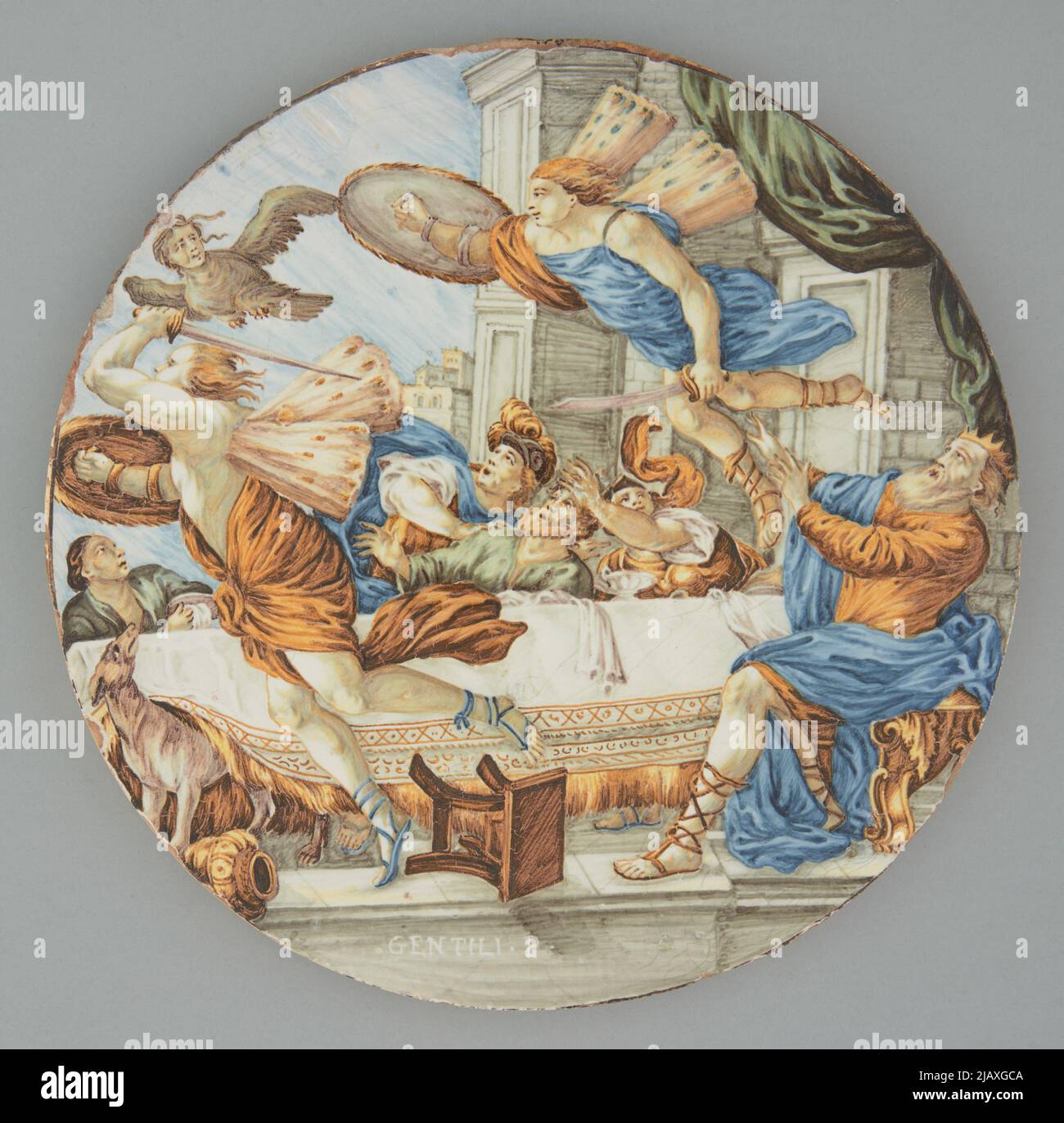 Tondo with the mythological scene Argonauts at Fineus Gentilli, Carmine ...