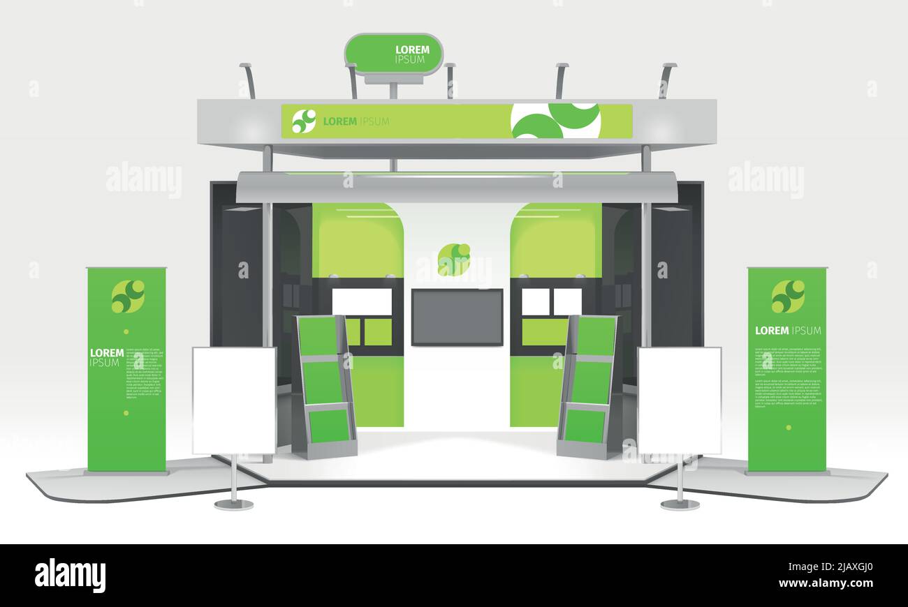 Advertising exhibition colorful dummy box realistic 3d design ...