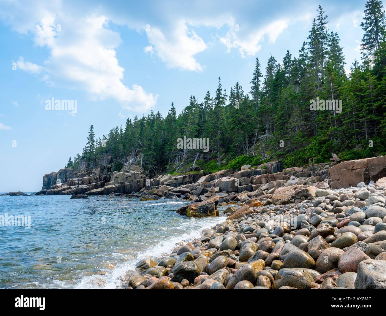 Monument Cove rocky beach in Acadia National Park Maine Stock Photo - Alamy