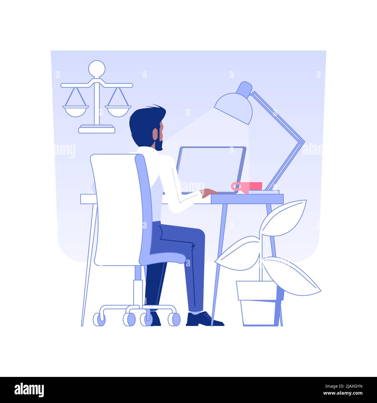 Study criminal case isolated concept vector illustration. Professional ...