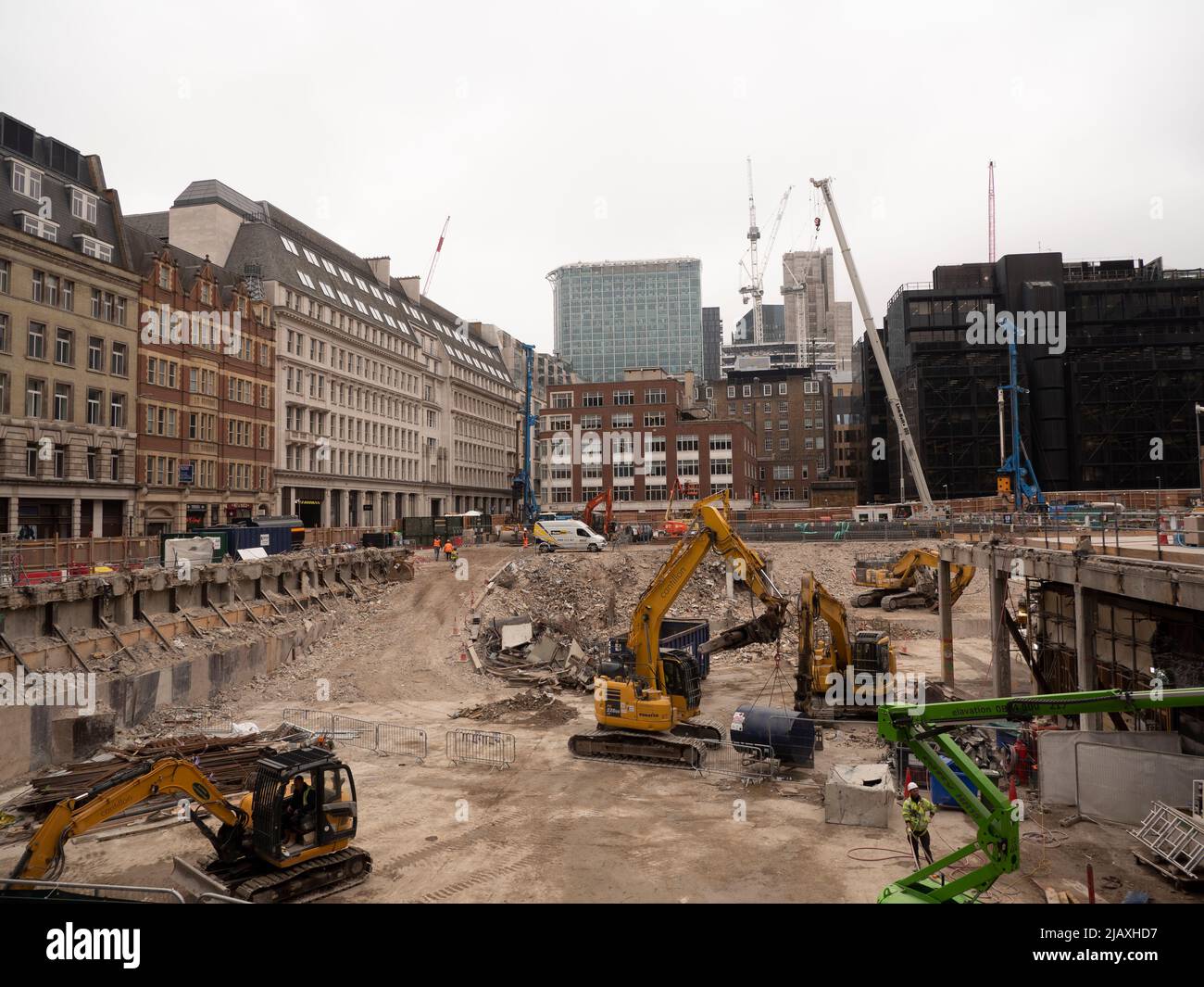 Development and demolition on 1 Broadgate, London Stock Photo - Alamy