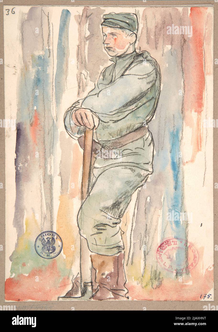 A soldier of the Polish Legions when digging shooting ditches Gottlieb ...