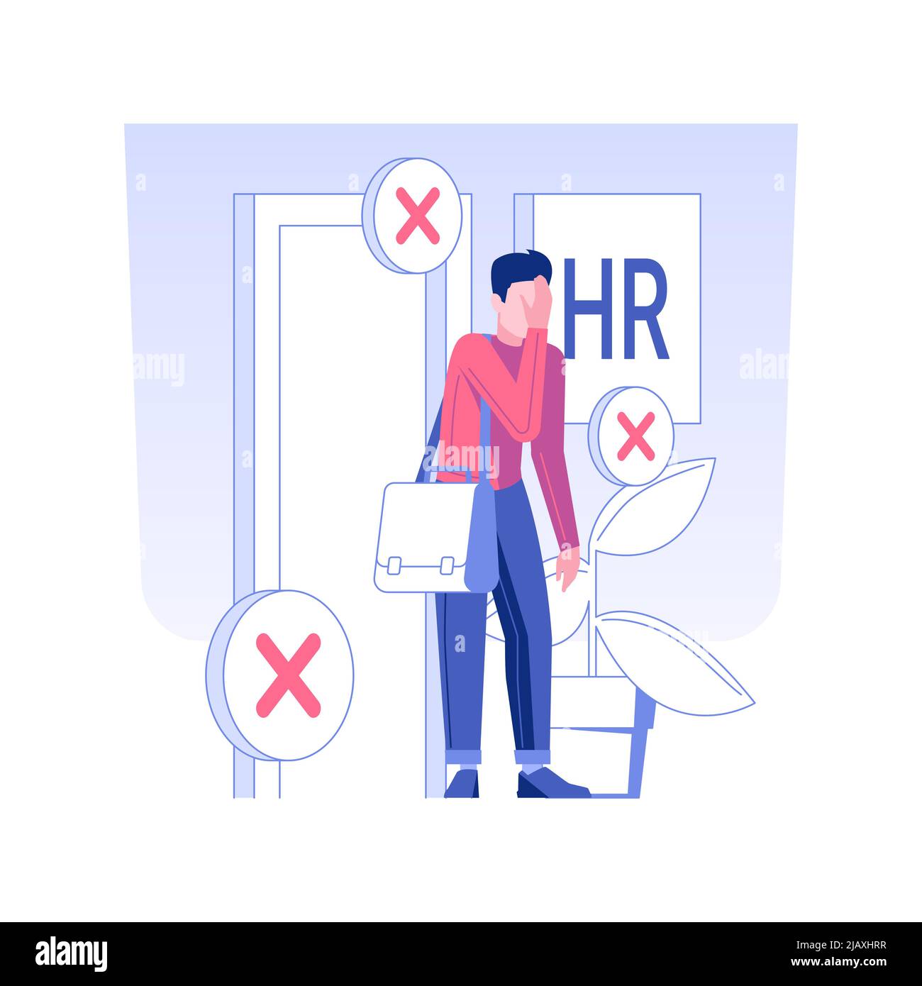 Unemployment isolated concept vector illustration. Disappointed man ...