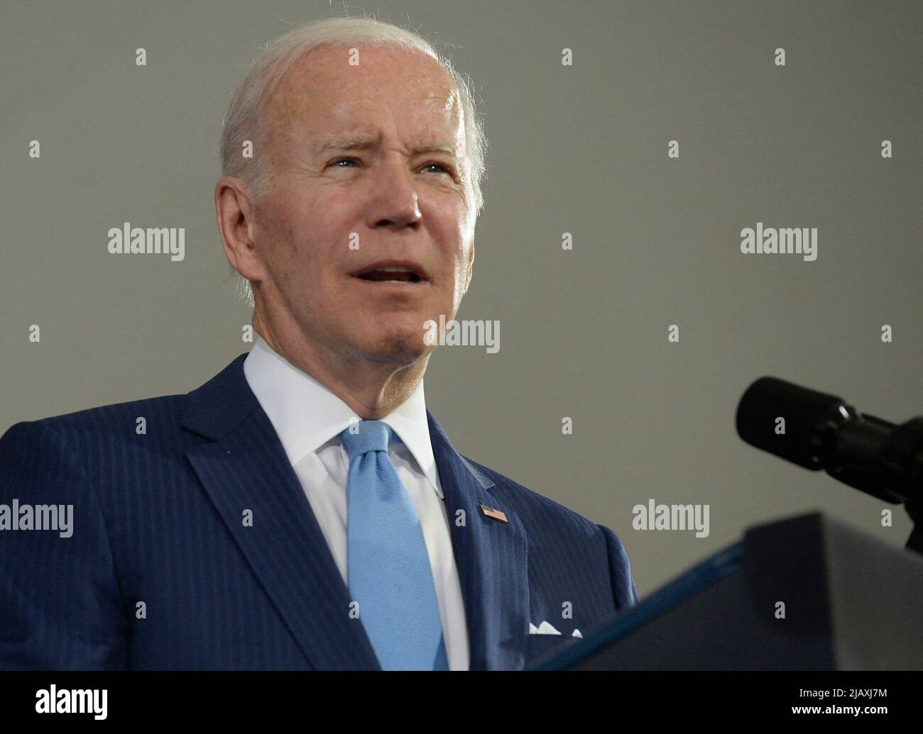 President Joe Biden speaks during a U.S. Coast Guard change of command ...