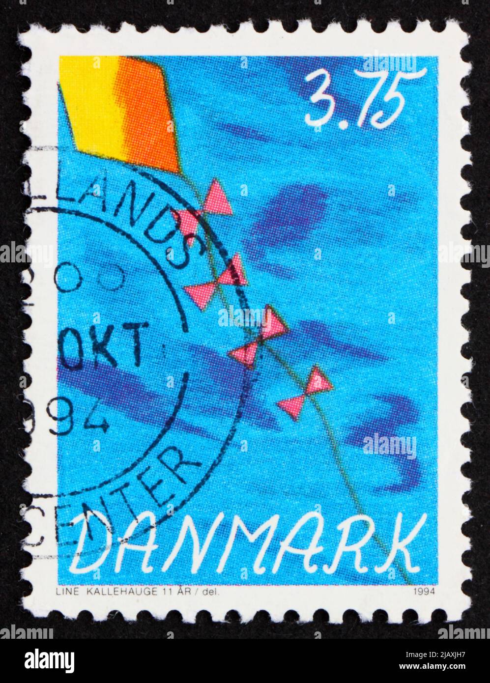 DENMARK - CIRCA 1994: a stamp printed in the Denmark shows Kite in the ...