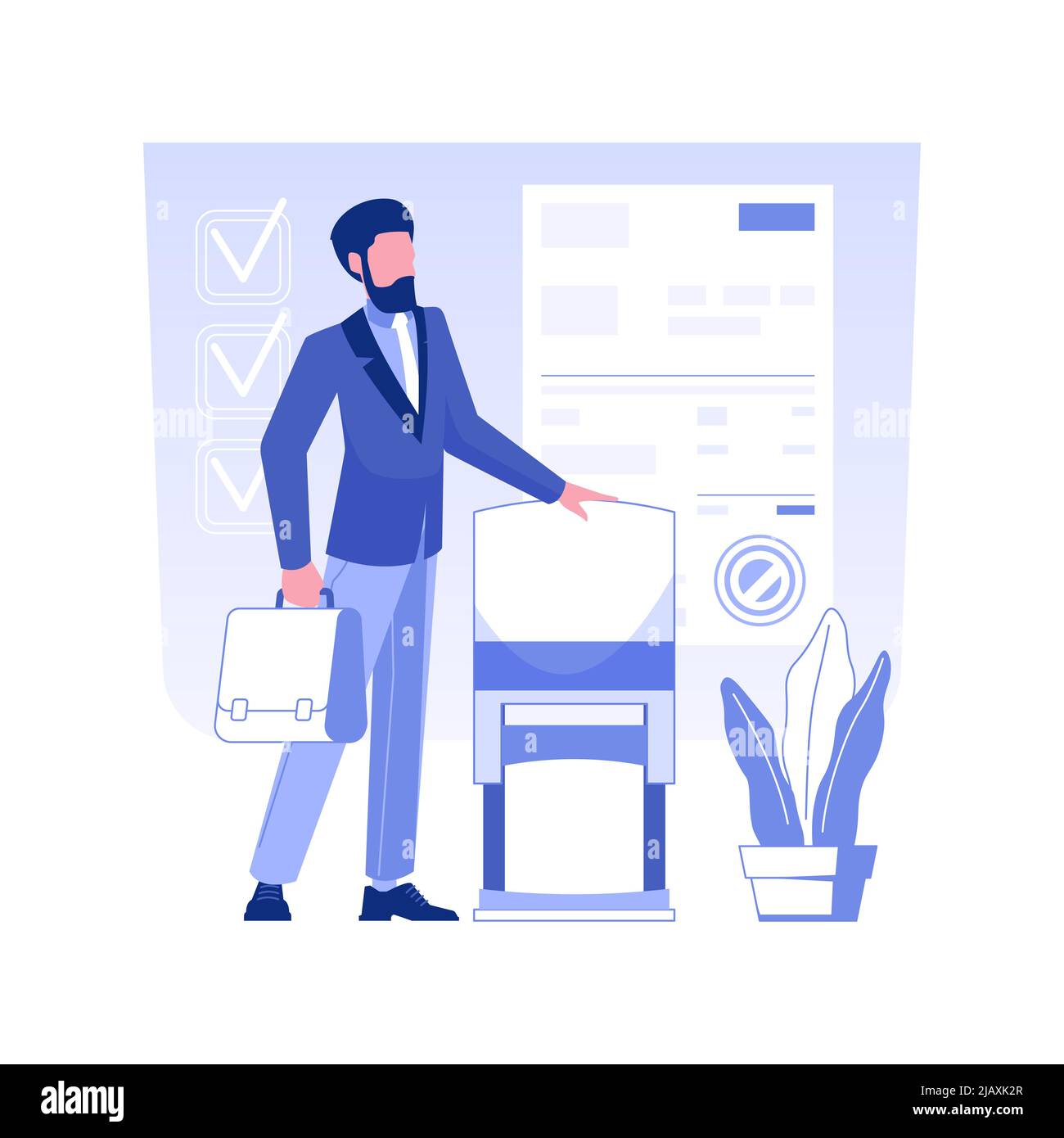 Notary public service isolated concept vector illustration. Process of ...