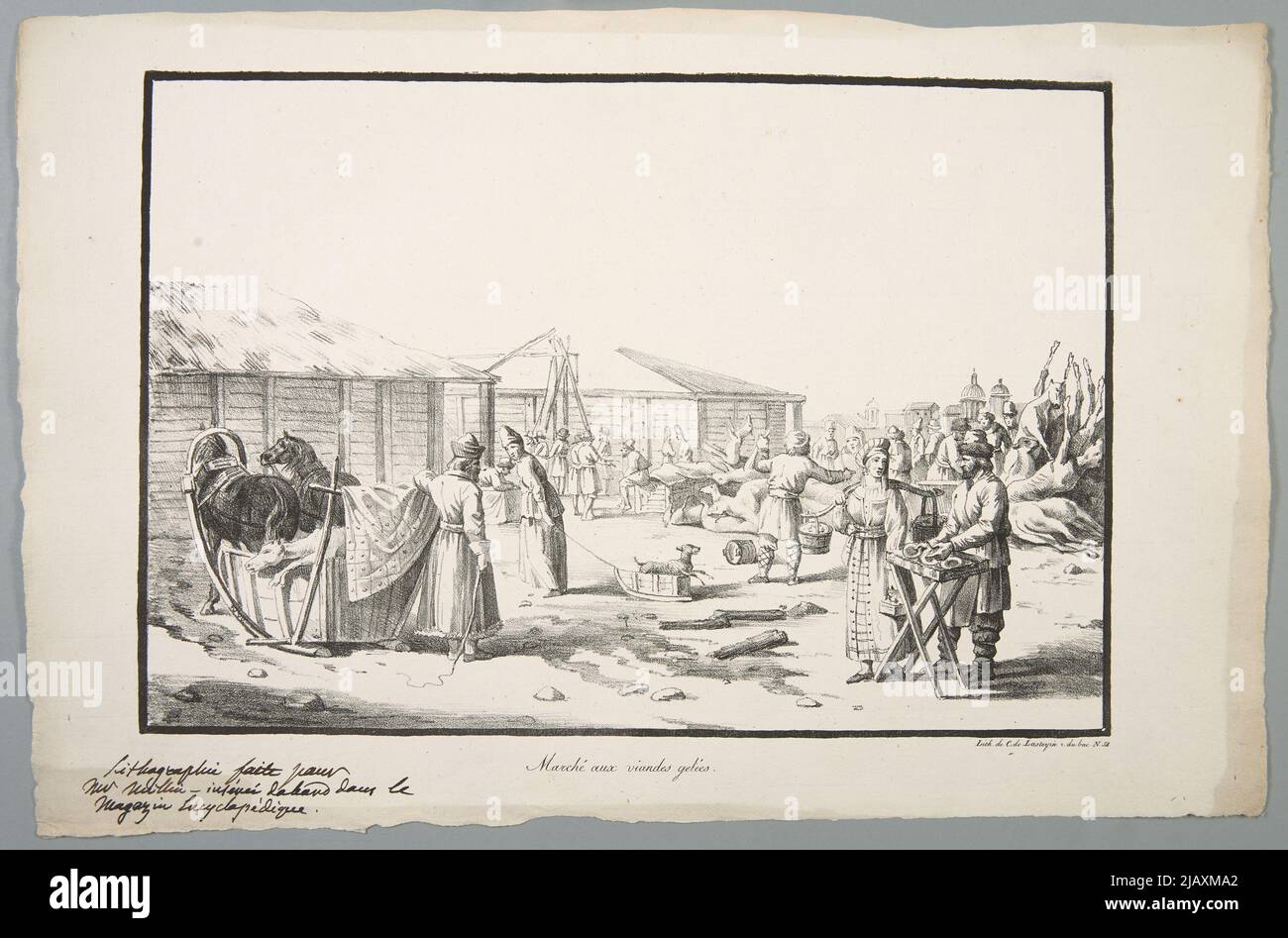 Geted meat market unknown, lithography: from Lasteyrie Charles Stock ...