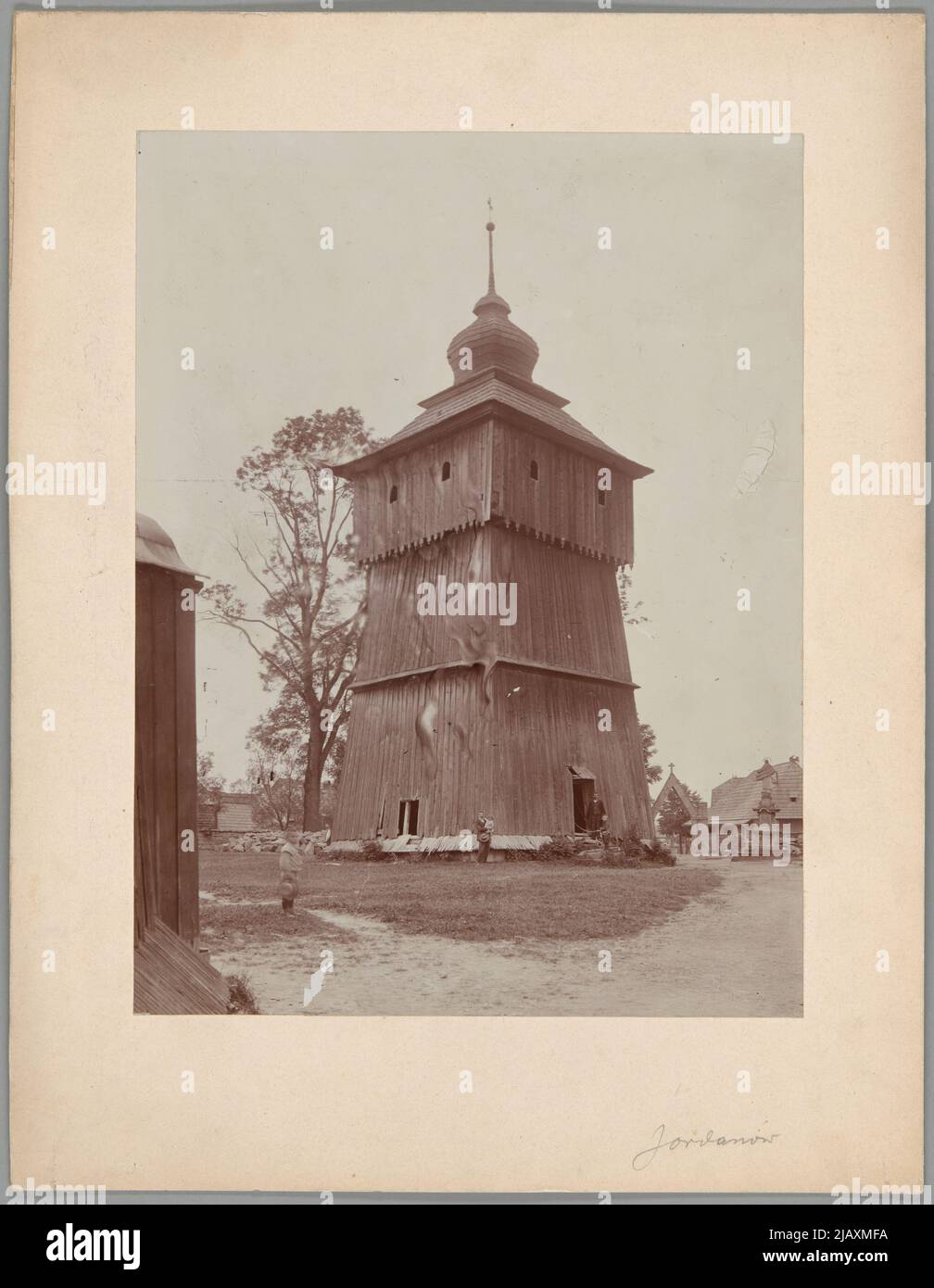 JORDANÓW – [not preserved] wooden bell tower – with a starIIng ...
