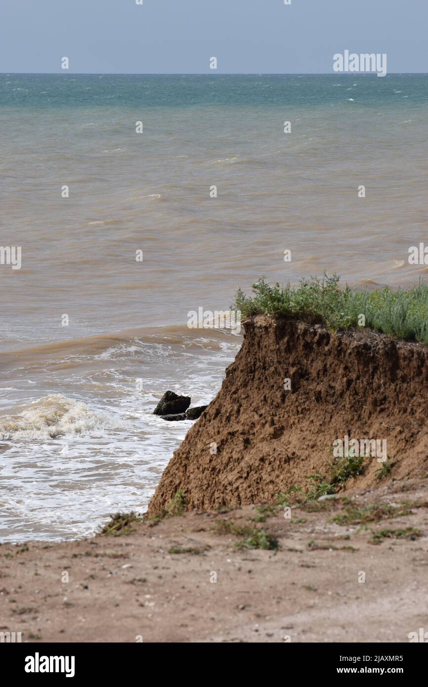 Sea cliffs of boulder clay in front of beaches. Clay Cliffs and Beach ...