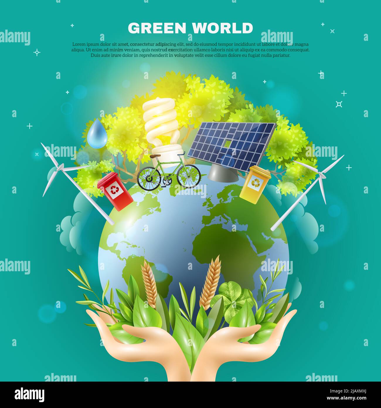 Eco Poster On Awareness Earth Day Stickers. Environmental Awareness