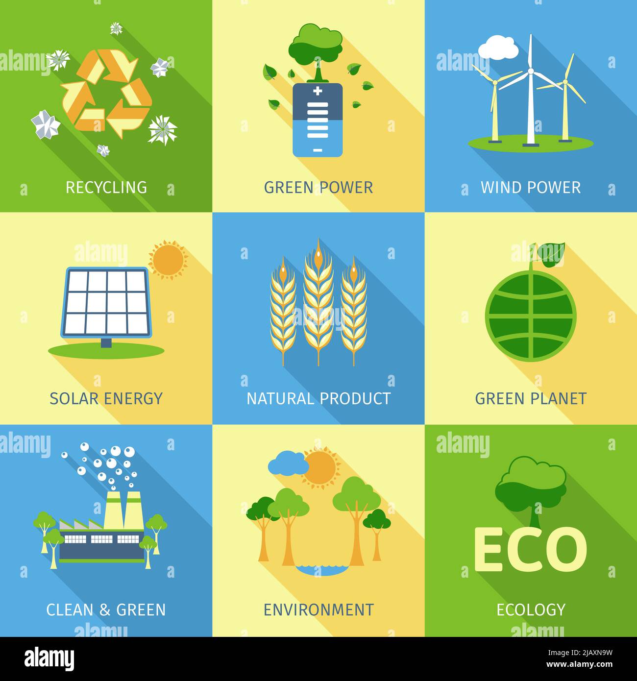 Ecology concept set Stock Vector Images - Alamy