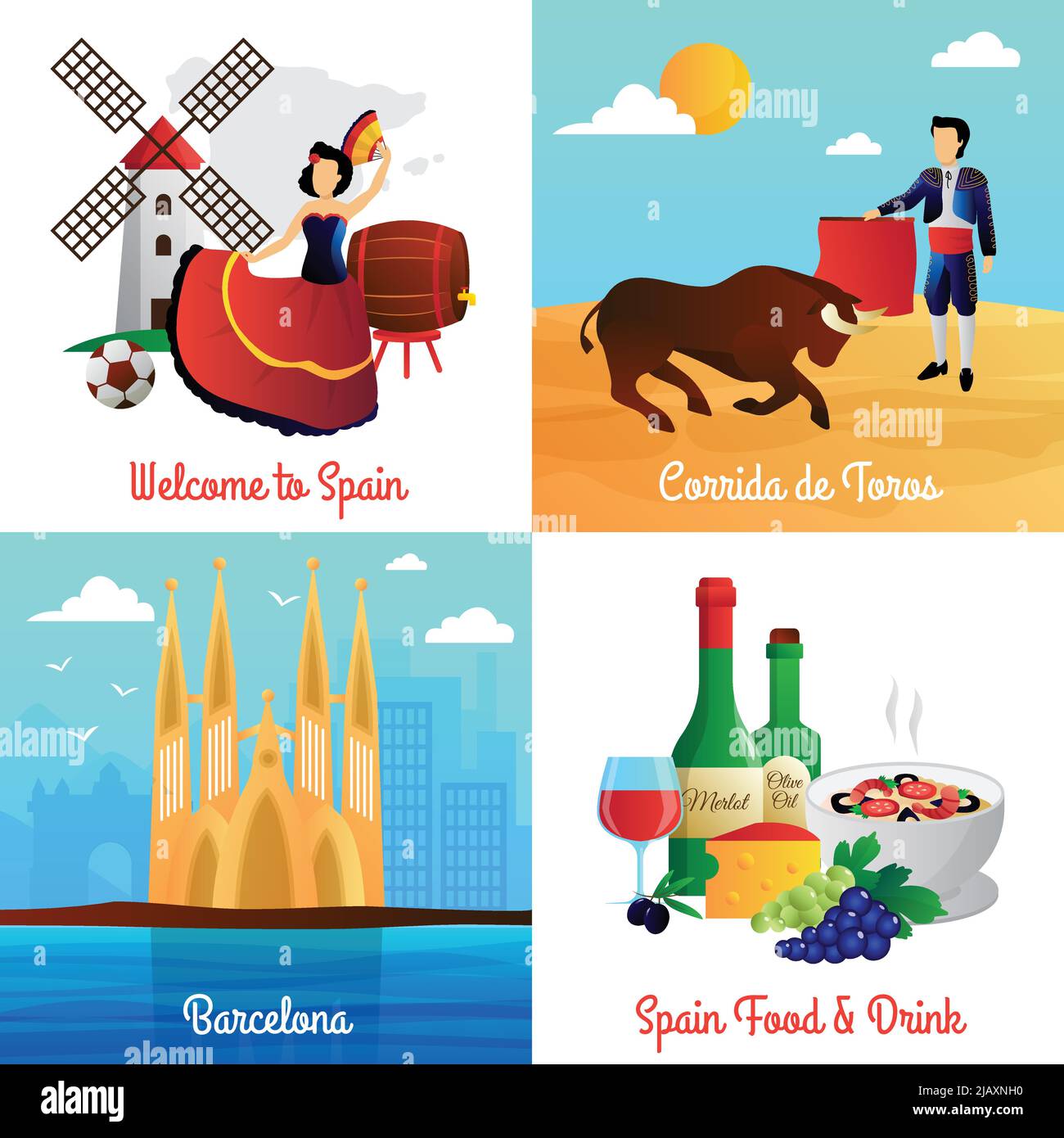 Spain travel with flamenco barcelona cathedral corrida and food 4 flat ...