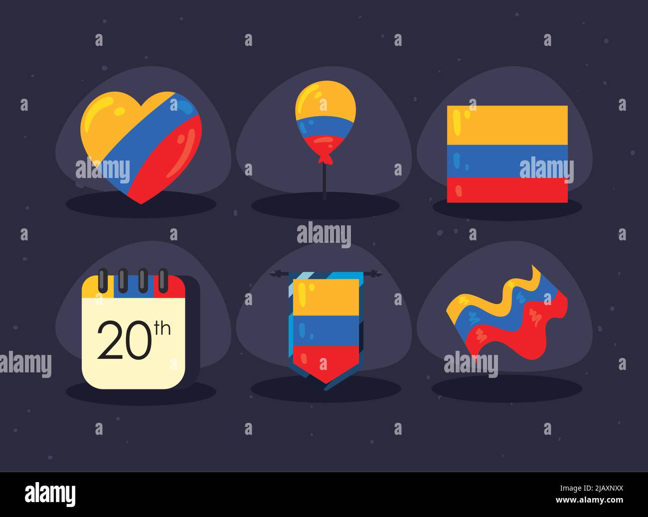 six flat colombian icons Stock Vector Image & Art - Alamy