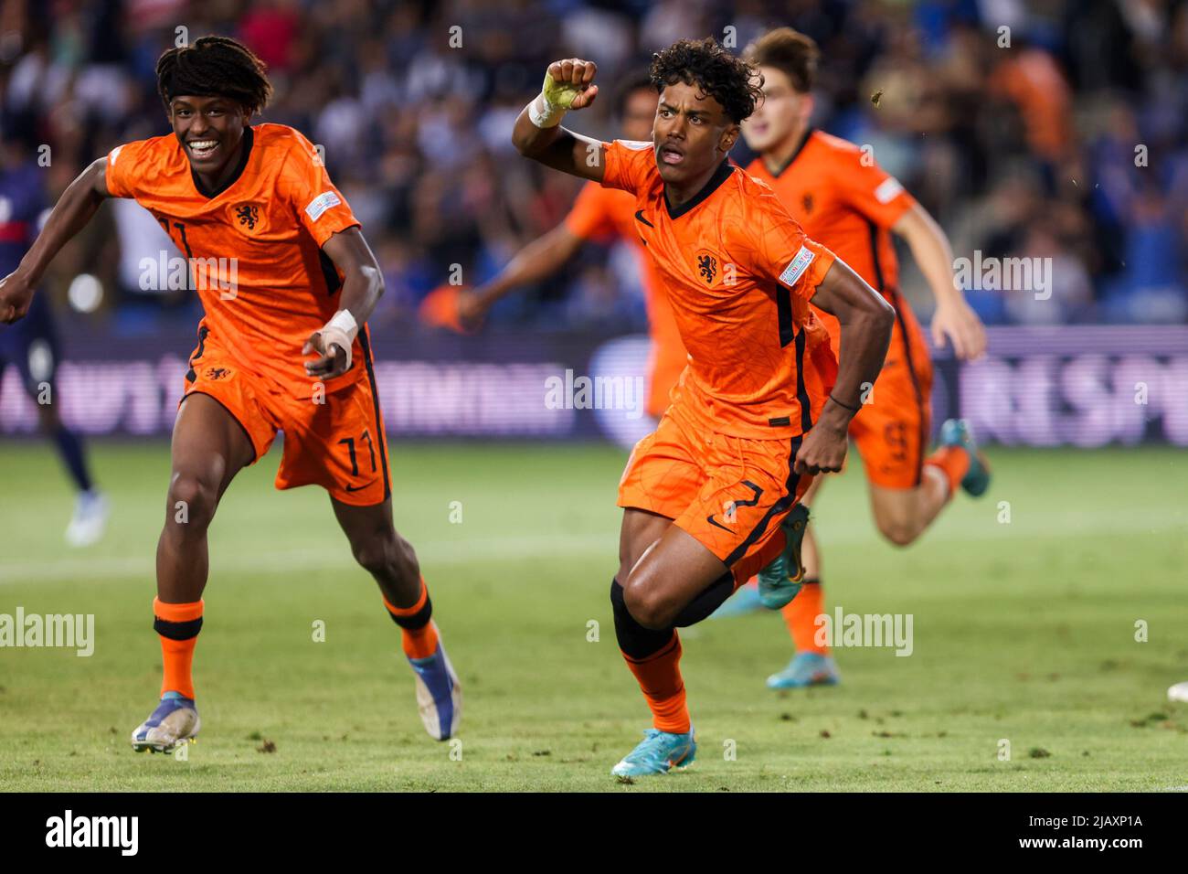 NETANYA, ISRAEL - JUNE 1: Jaden Slory of the Netherlands U17 celebrates ...