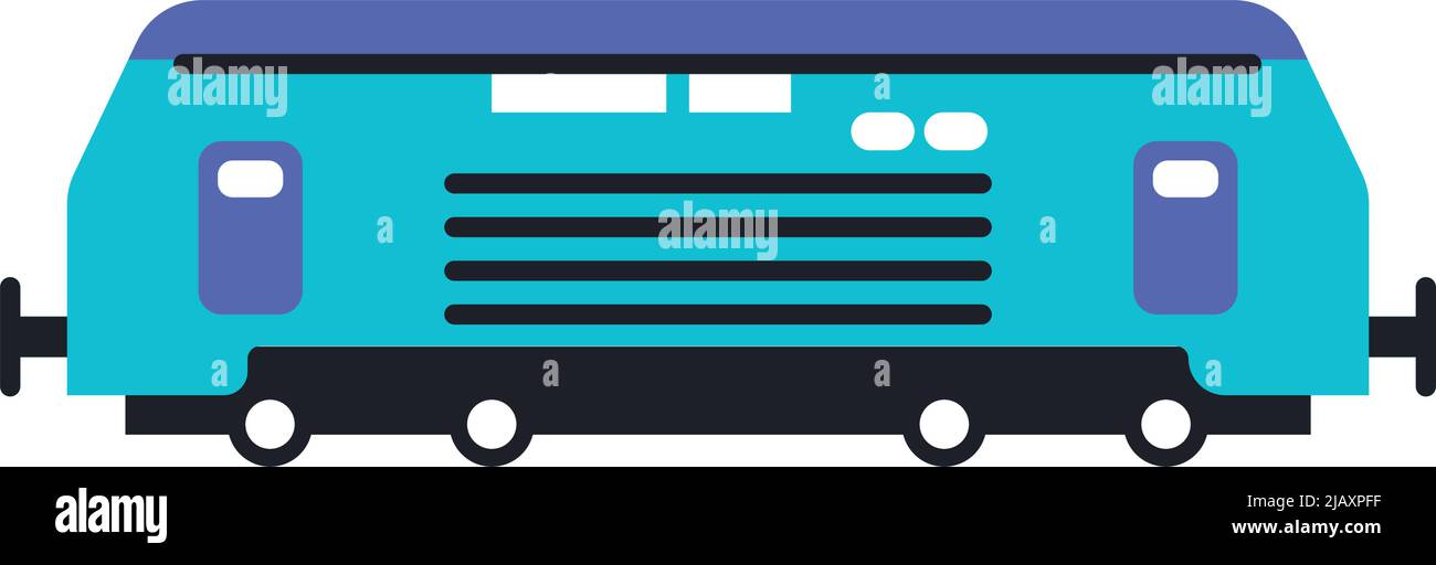 flat blue train illustration Stock Vector Image & Art - Alamy