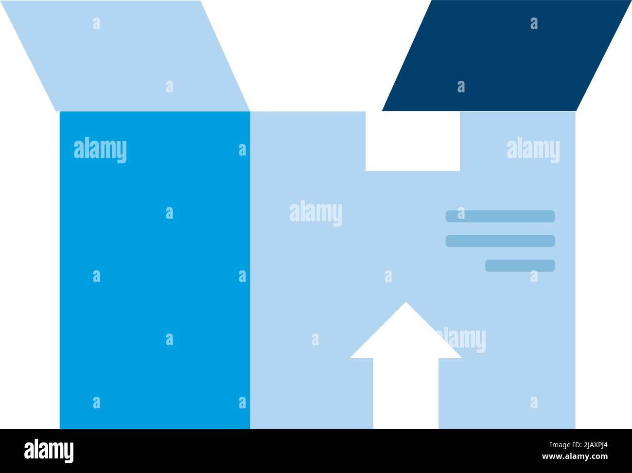 flat blue open box Stock Vector Image & Art - Alamy