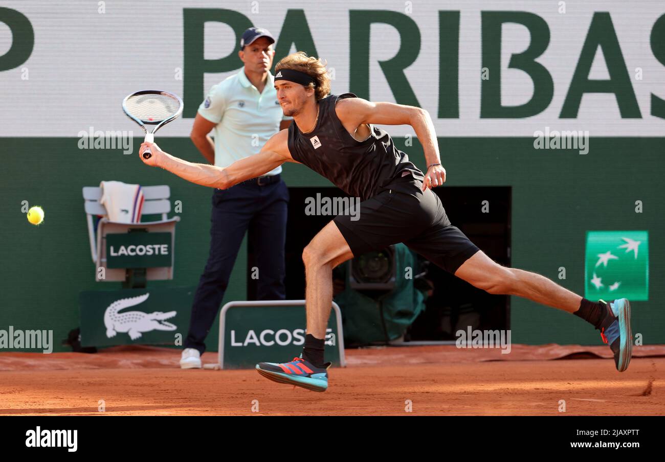 Alexander Zverev of Germany during day 10 of Roland-Garros 2022, French Open 2022, second Grand ...