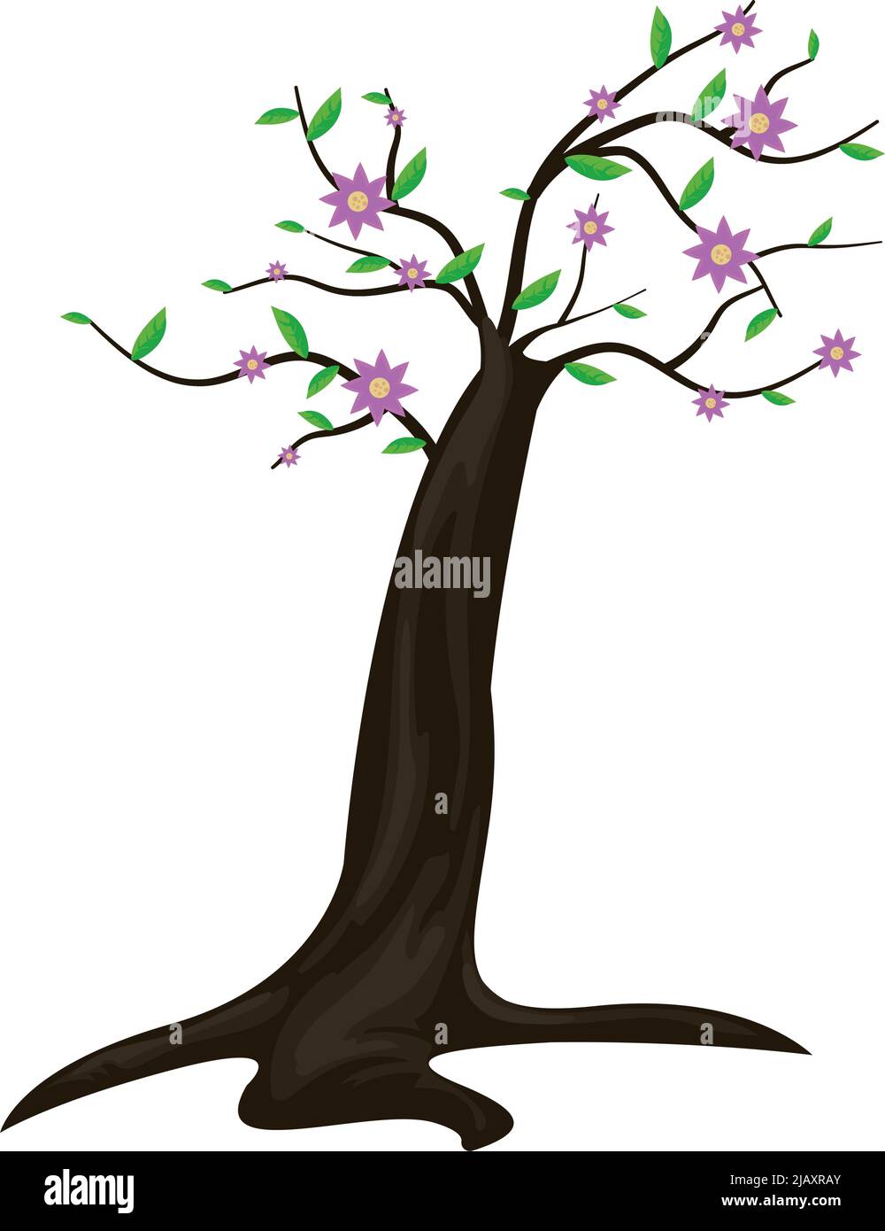 purple flowers tree Stock Vector Image & Art - Alamy
