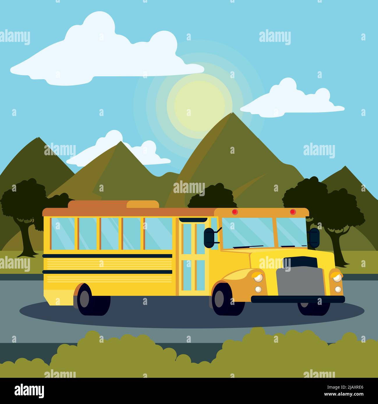 school bus illustration Stock Vector Image & Art - Alamy