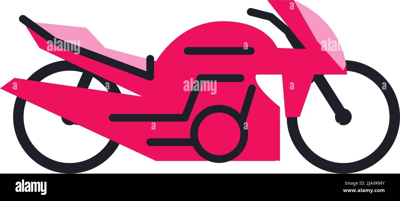 flat pink motorcycle illustration Stock Vector Image & Art - Alamy