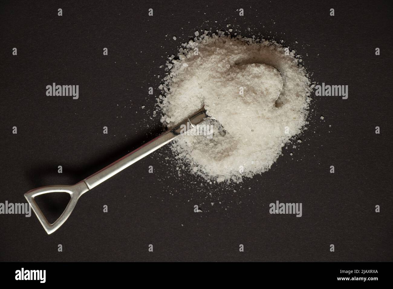 Teaspoon and rock salt, spices and seasonings, food salt, spoon of salt ...