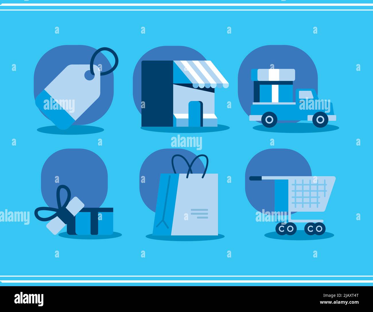 six flat shopping items Stock Vector Image & Art - Alamy