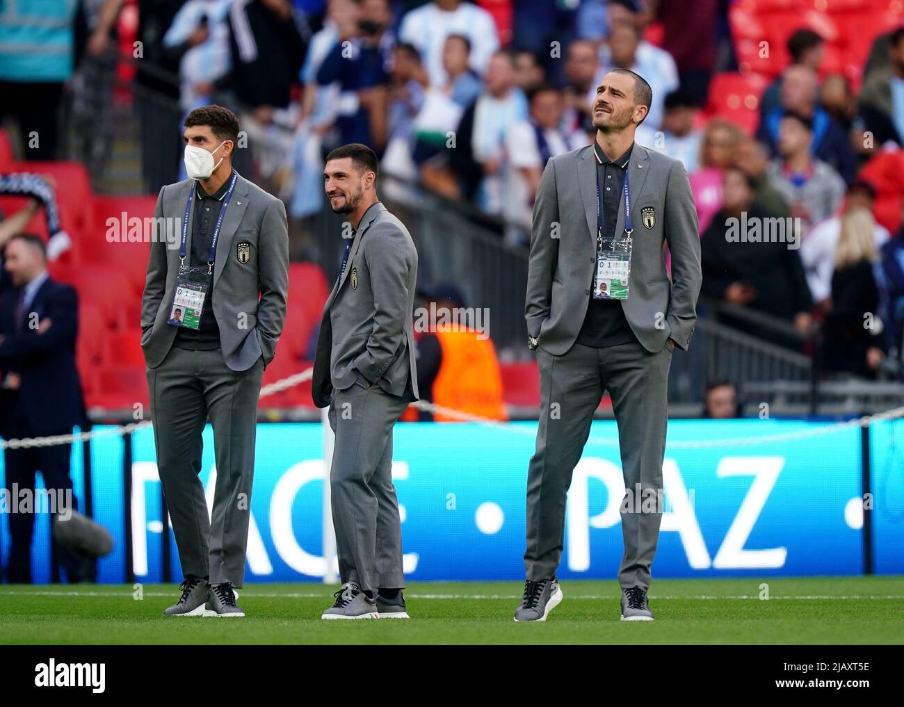 Italy players walk the pitch prior to the Finalissima 2022 match at ...