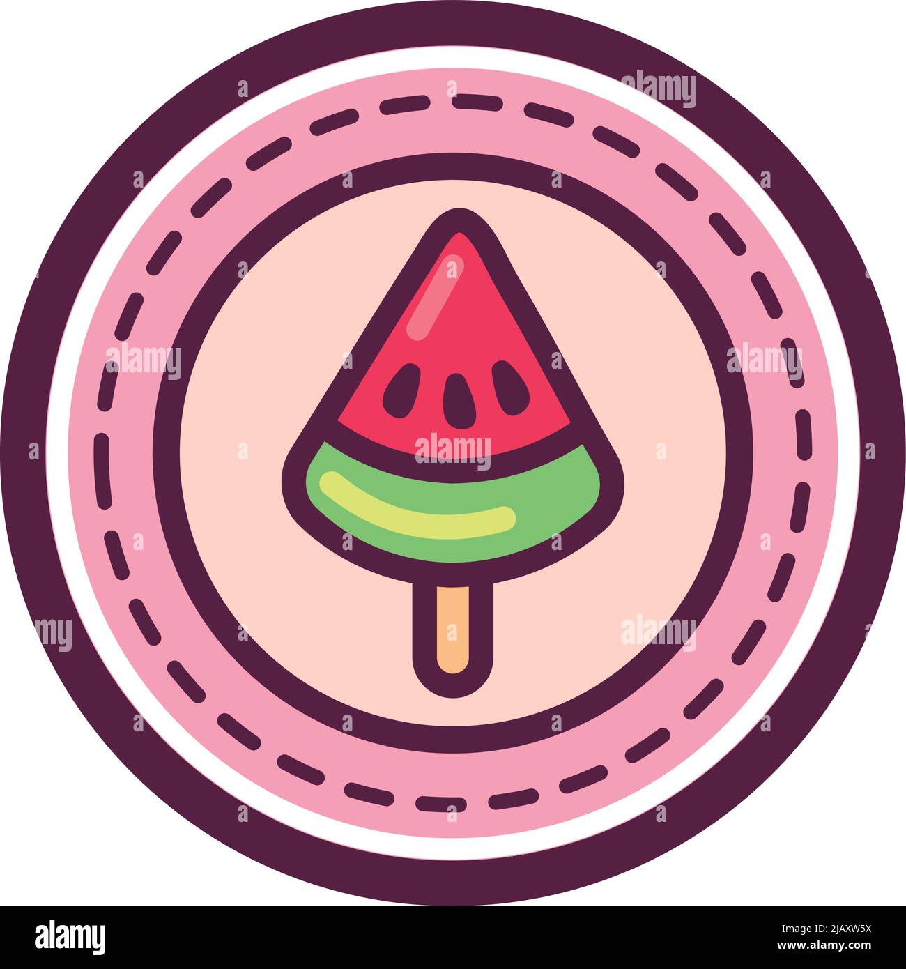 flat watermelon badge design Stock Vector Image & Art - Alamy