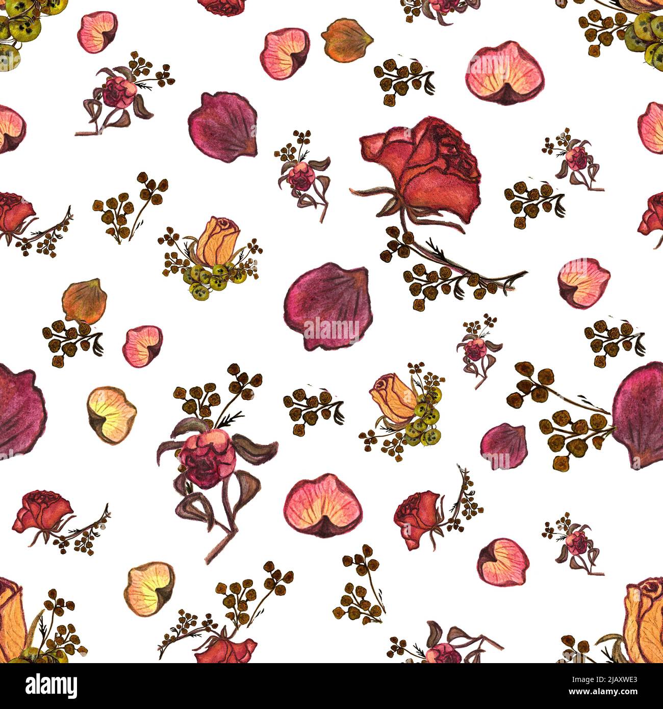 Dried rose illustration vintage hi-res stock photography and images - Alamy