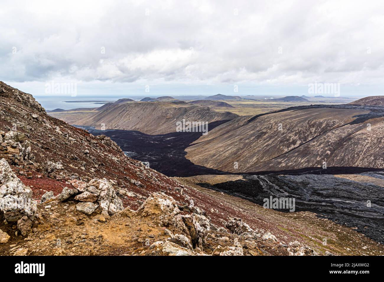 The Geldingadalir volcano south of Reykjavik in Iceland erupted in 2021 ...