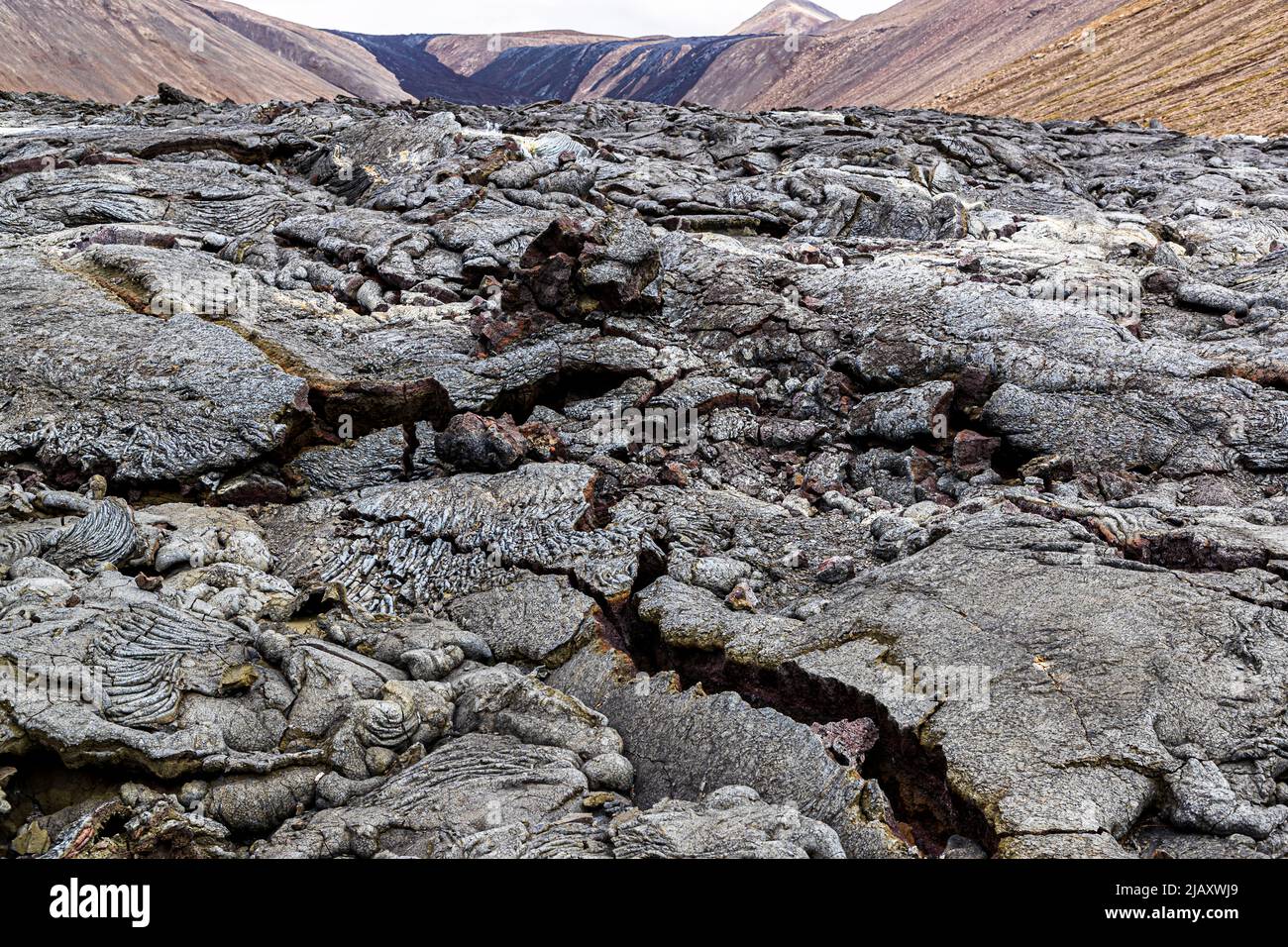 The Geldingadalir volcano south of Reykjavik in Iceland erupted in 2021 ...