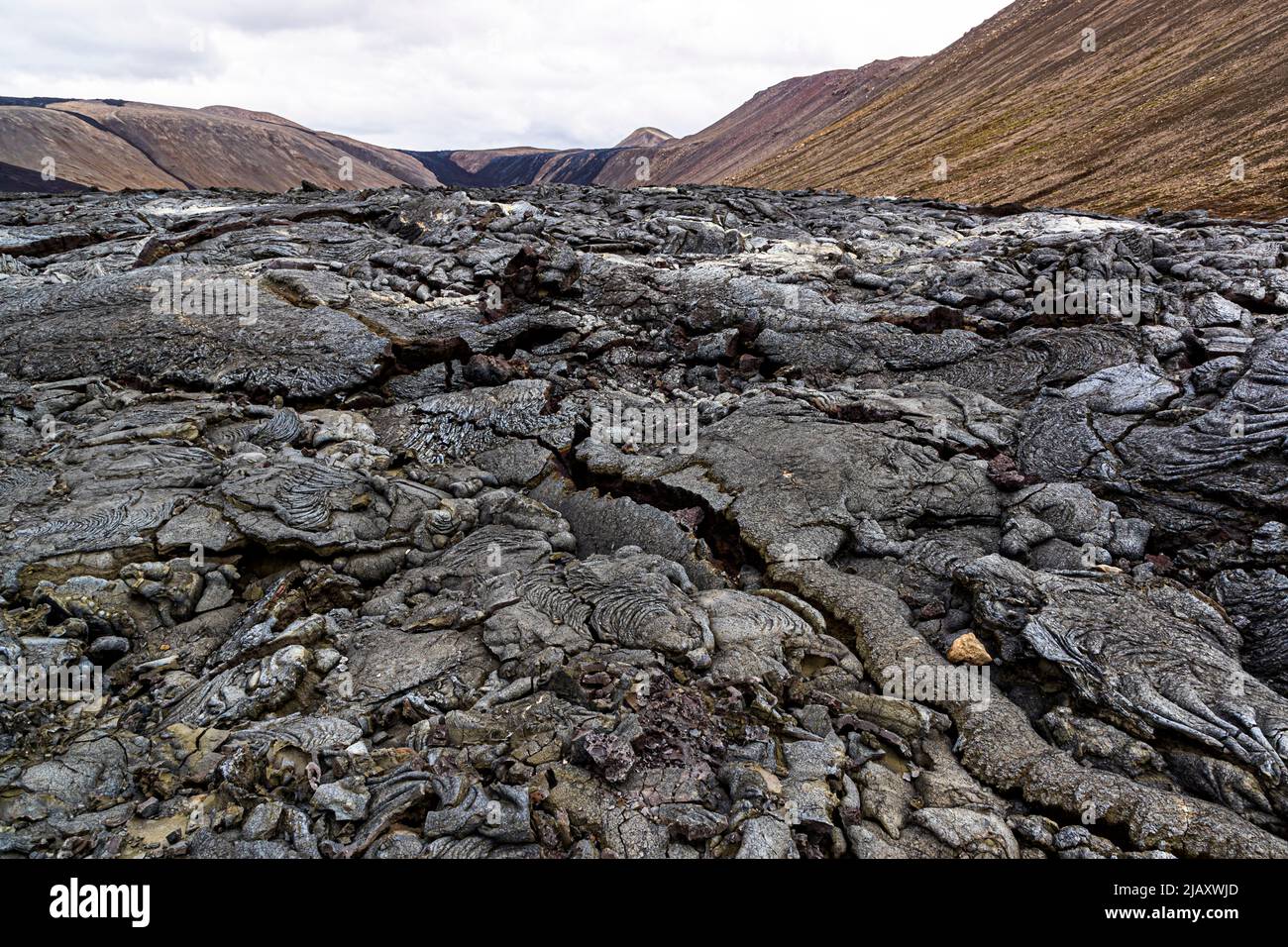The Geldingadalir volcano south of Reykjavik in Iceland erupted in 2021 ...