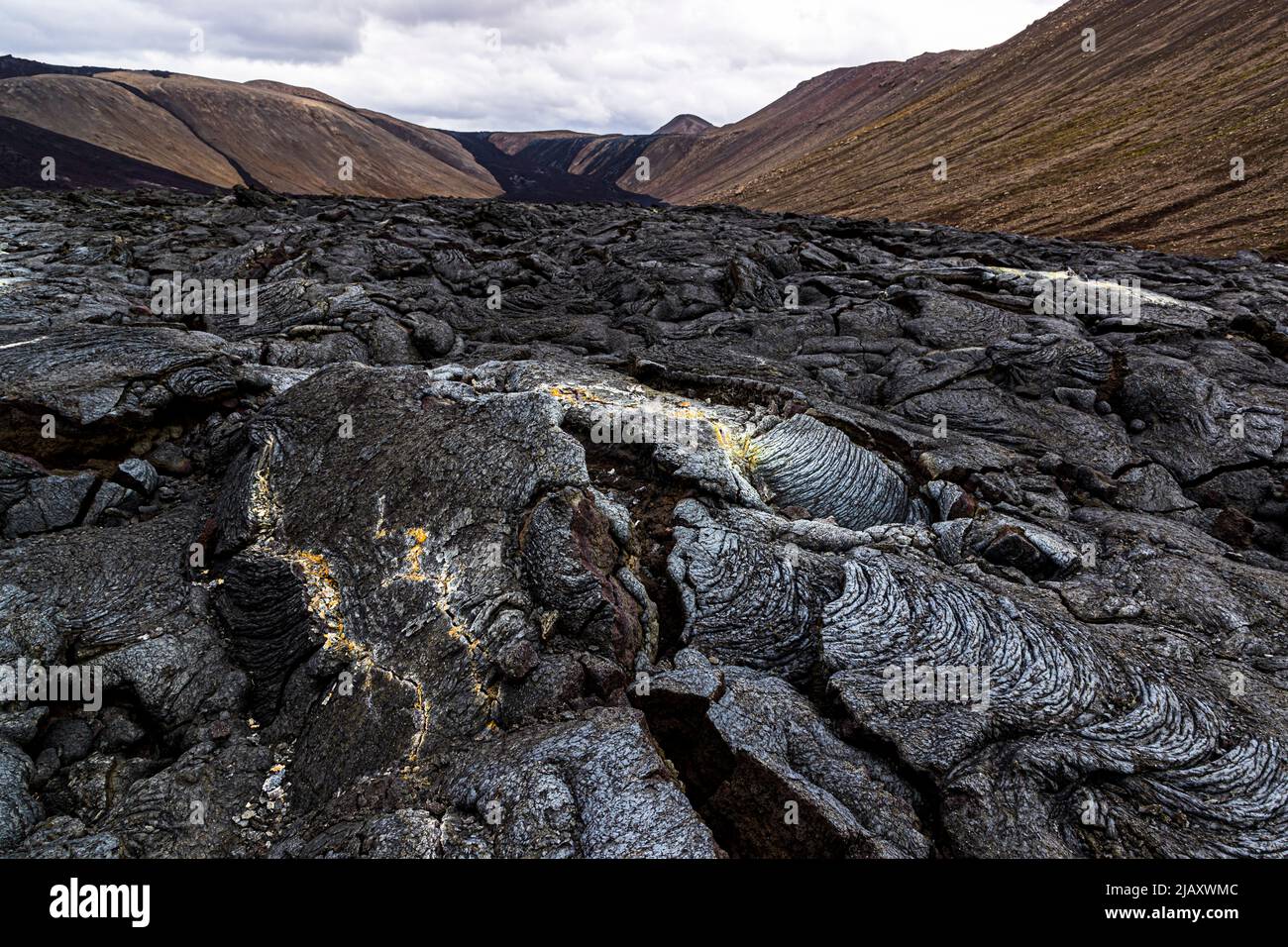 The Geldingadalir volcano south of Reykjavik in Iceland erupted in 2021 ...