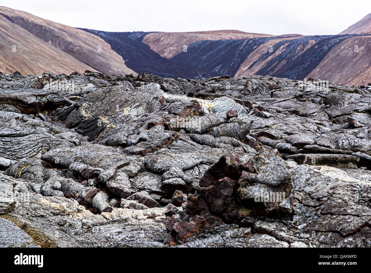 The Geldingadalir volcano south of Reykjavik in Iceland erupted in 2021 ...
