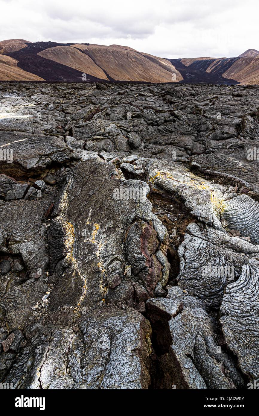 The Geldingadalir volcano south of Reykjavik in Iceland erupted in 2021 ...